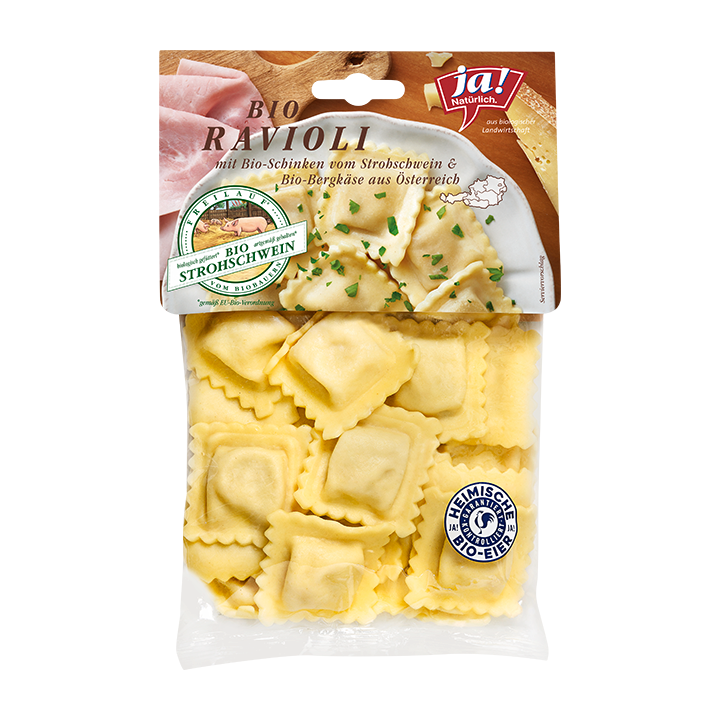 Bio-Ravioli mit Schinkenfülle vom Strohschwein | Ja! Natürlich